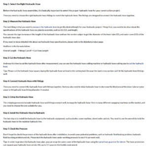 The Complete Guide About Hydraulic Hose Assembly